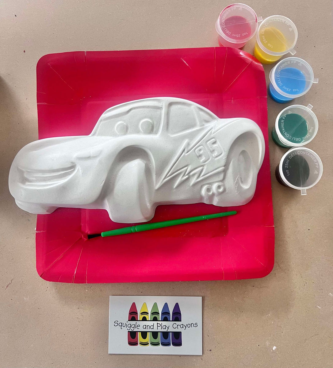 Lighting Fast Car Plaster Painting Pack – Squiggle and Play Crayons