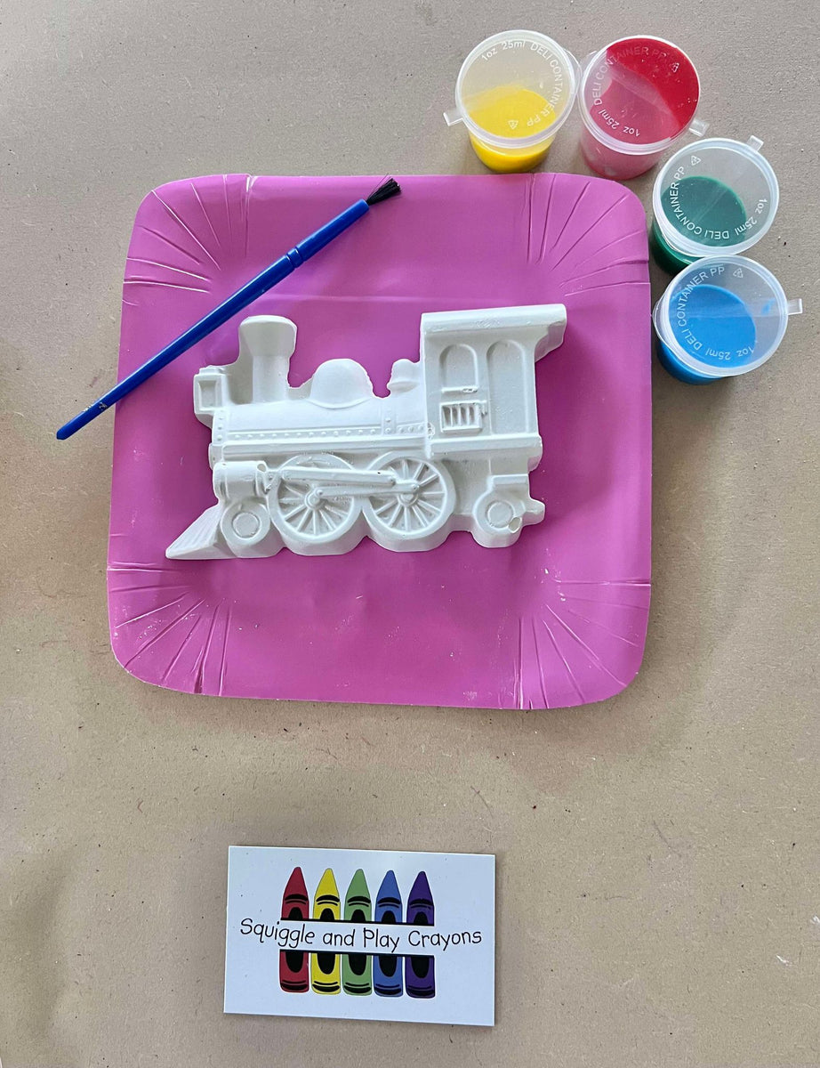 Steam Train Plaster Painting Pack – Squiggle and Play Crayons